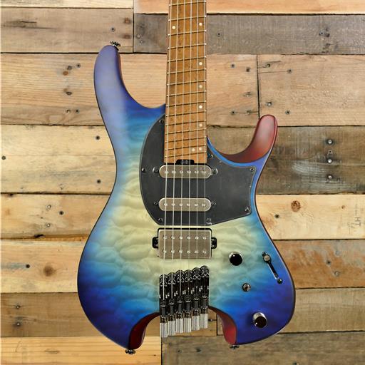Ernie Williamson Music - Ibanez QX54QM Headless Blue Sphere Burst Flat